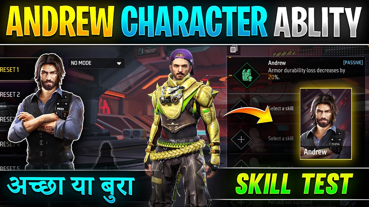 Free fire andrew character ability | andrew character ability test ...