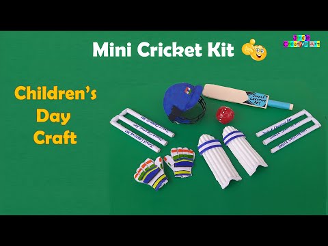 How to make handmade Mini Cricket Kit craft for kids / DIY Children's day Poem