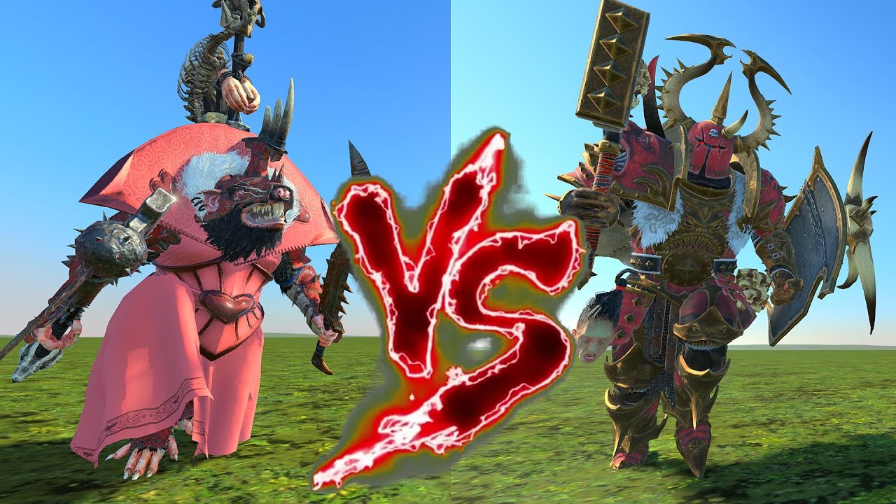 Queek Headtaker VS Harald Hammerstorm. Total War Warhammer 3 - YouTube