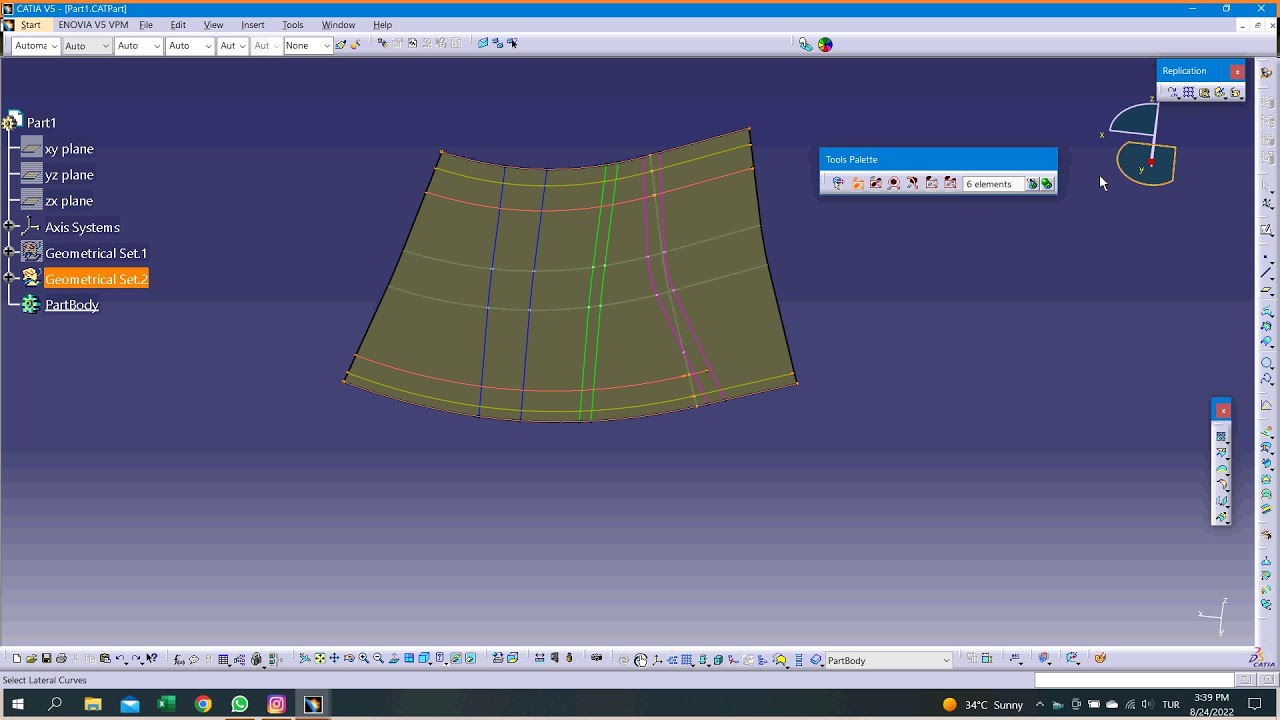 CATIA V5 VBA Multiple Stiffener Add (GSD) and Random Color Change - YouTube