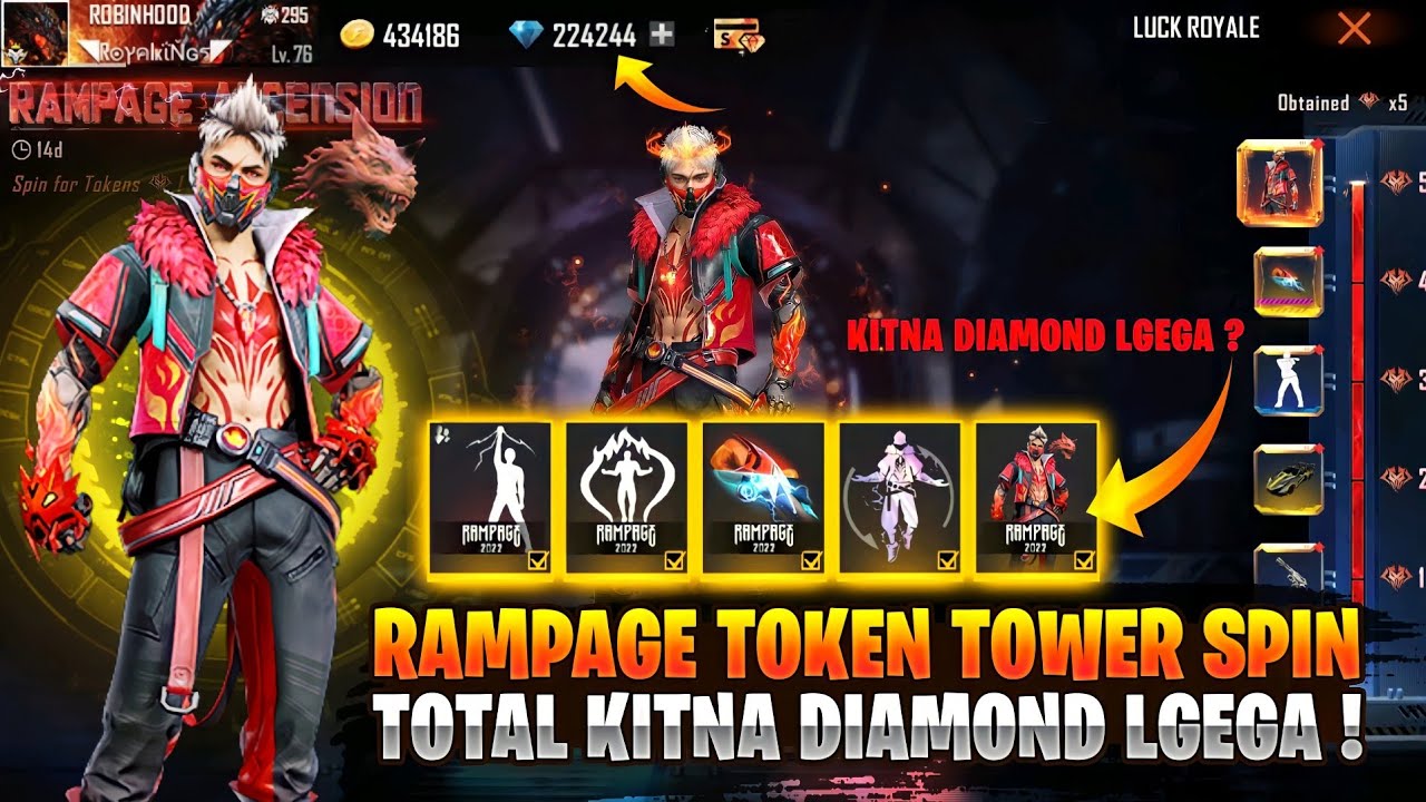 Rampage Token Tower Spin Free Fire | Kitna Diamond Lgega ? Rampage ...