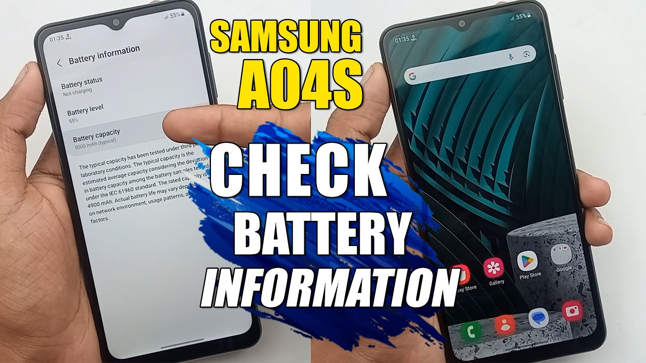 How To Check Battery Information - Samsung Galaxy A04s - YouTube