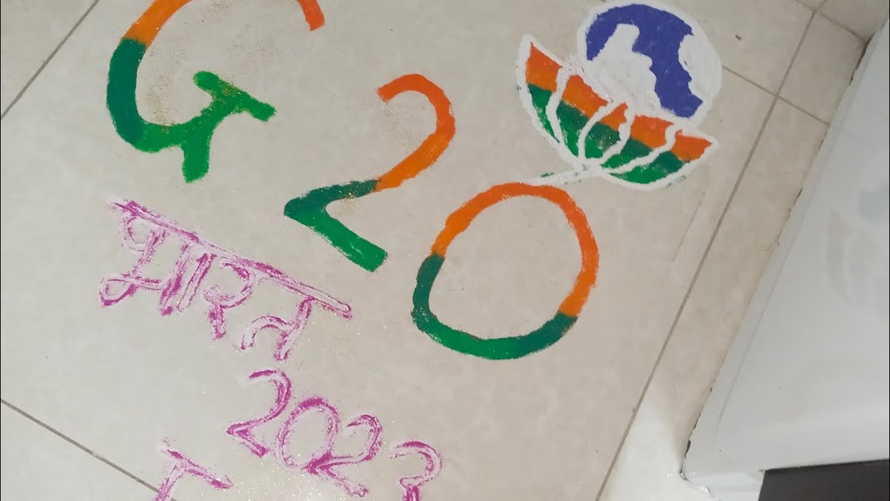 simple G20 rangoli - YouTube