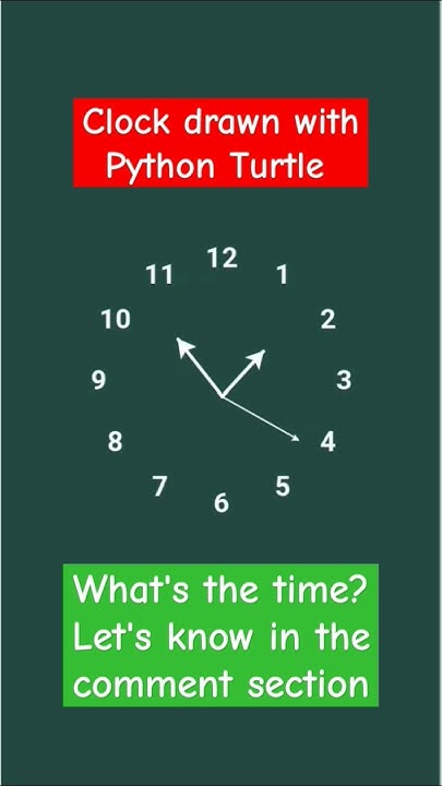 Clock drawn with Python Turtle #drawing #art #pythonturtle #pythone # ...