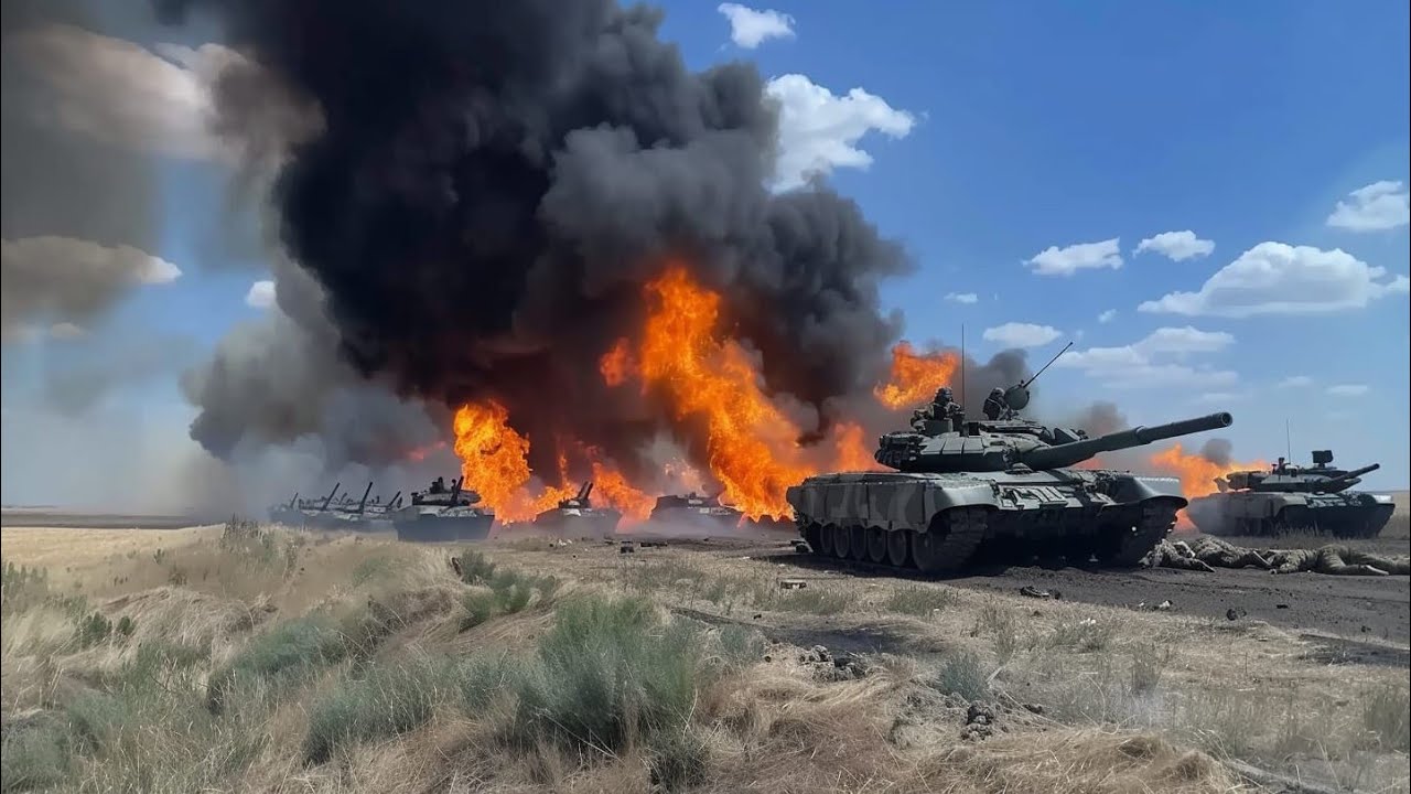 Scary Moment! Row of US M1A2 ABRAMS Destroyed by Russian T-90M | Here's ...