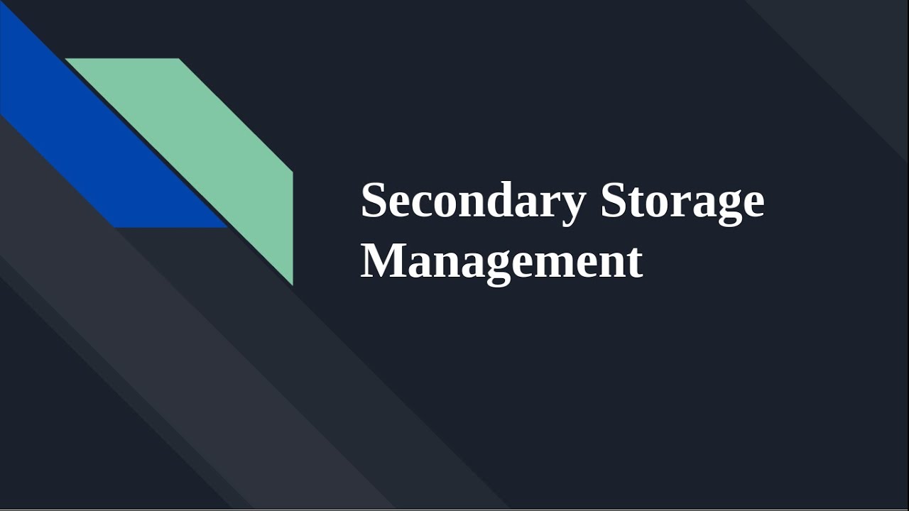 Secondary Storage Management and Disk Related Commands - YouTube