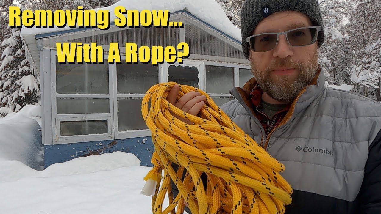 Can we remove snow from the roof, with a ROPE? - YouTube