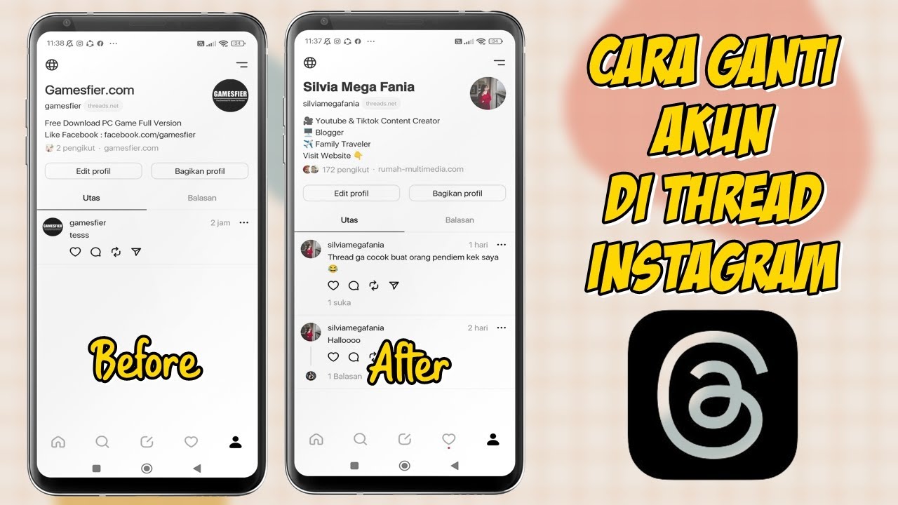 Cara Ganti Akun Di Thread Instagram - YouTube