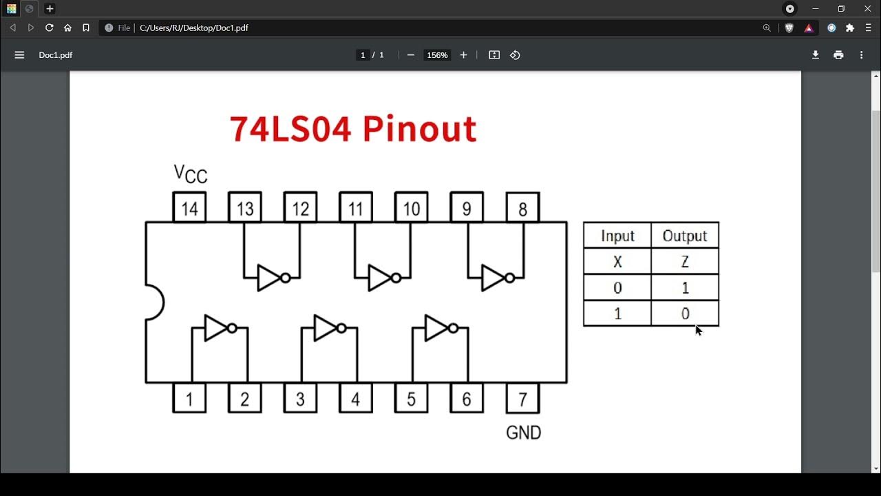 Electronics Tutorial: NOT Gate 74LS04 IC - YouTube
