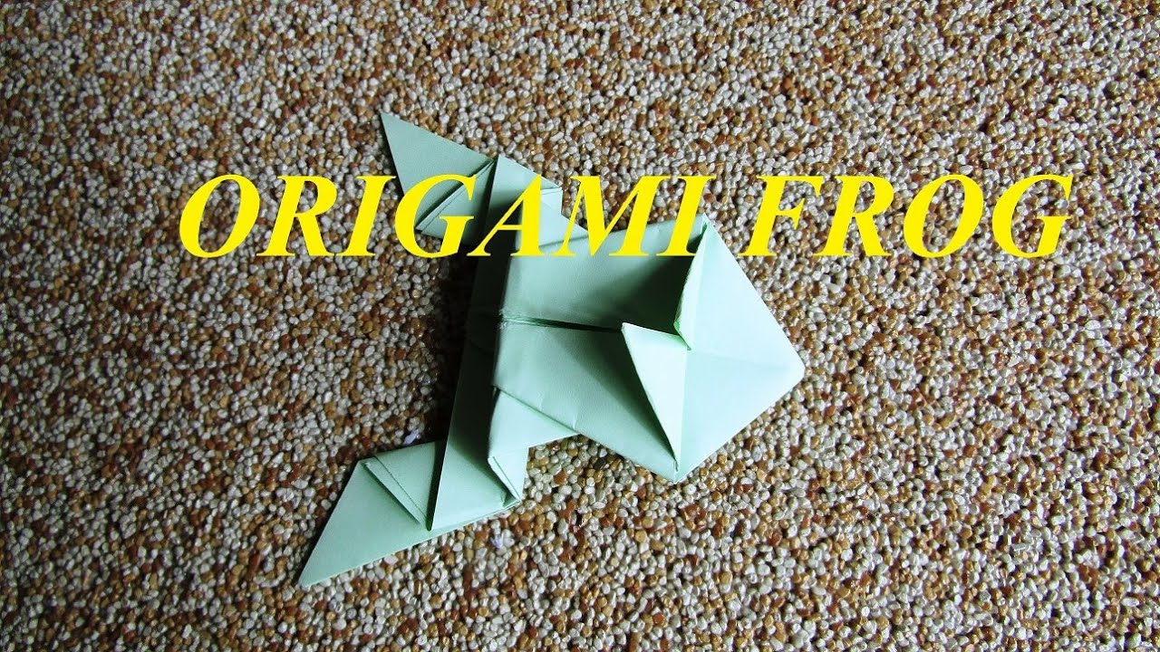 How to make a jumping frog out of paper.Frog origami do it yourself ...