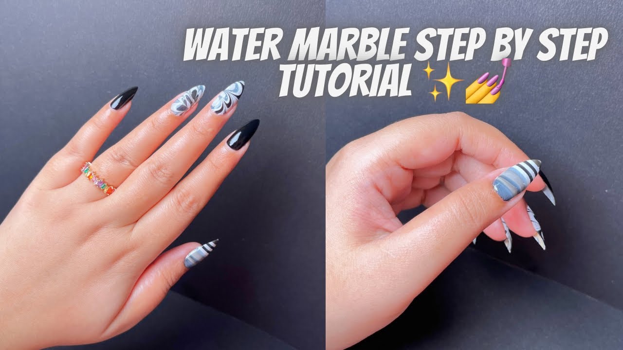 Water marble Step by step tutorial for beginners | Water Marble all ...