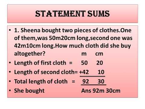 class 2 Maths (Statement sums of length) - YouTube