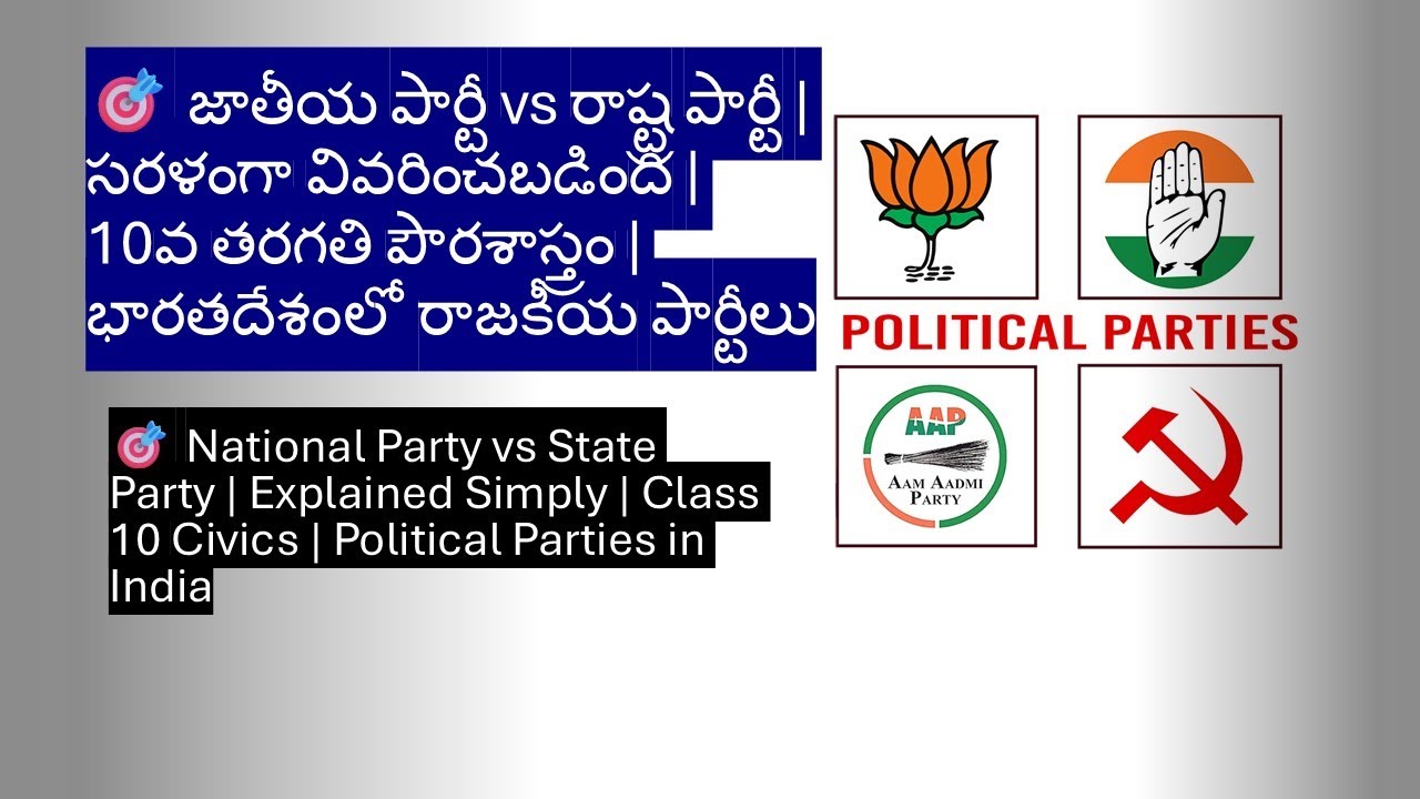 🎯 National Party vs State Party | Explained Simply | Class 10 Civics ...