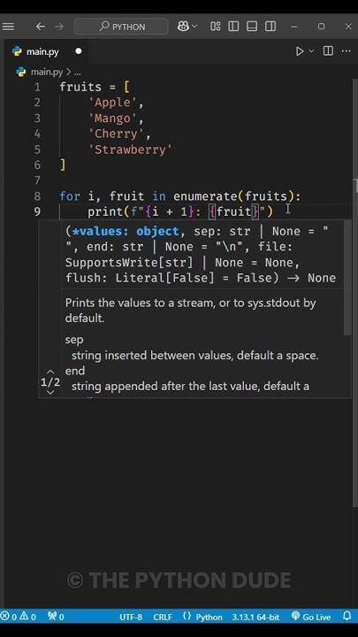 Unlocking A Cool Feature Of Enumerate In Python Learnpython Coding Youtube