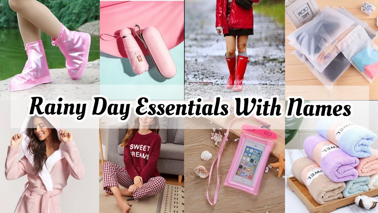 Rainy Day Essentials With Names / Monsoon Essentials / Rainy Day ...