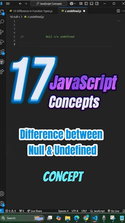 17/100 Null vs Undefined #coding #javascript #frontend #webdevelopment #interview #job - YouTube