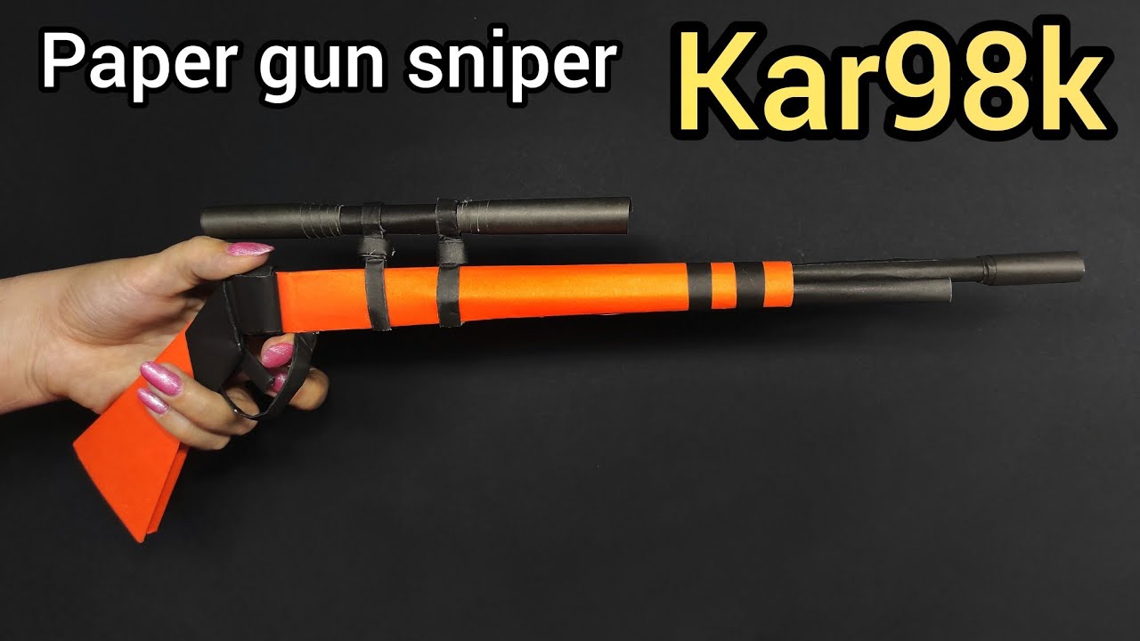 Origami gun Kar98k | How to make a Kar98k paper sniper gun | Paper ...