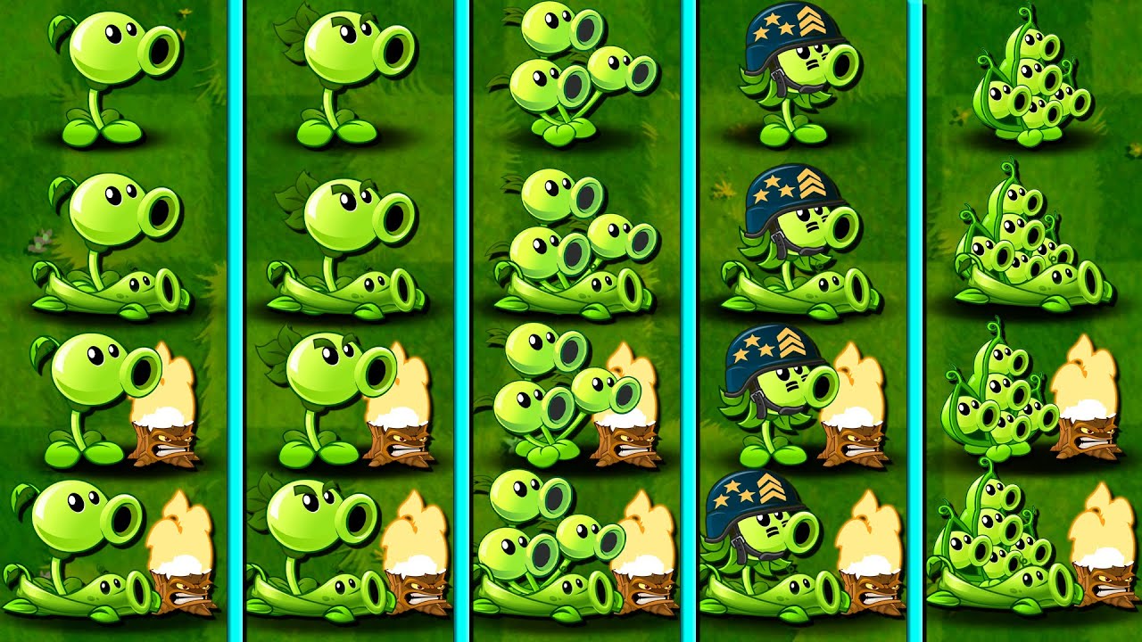 Every Peashooter & Other Plant Level 1 vs Gargantuar Zombie - Who's ...