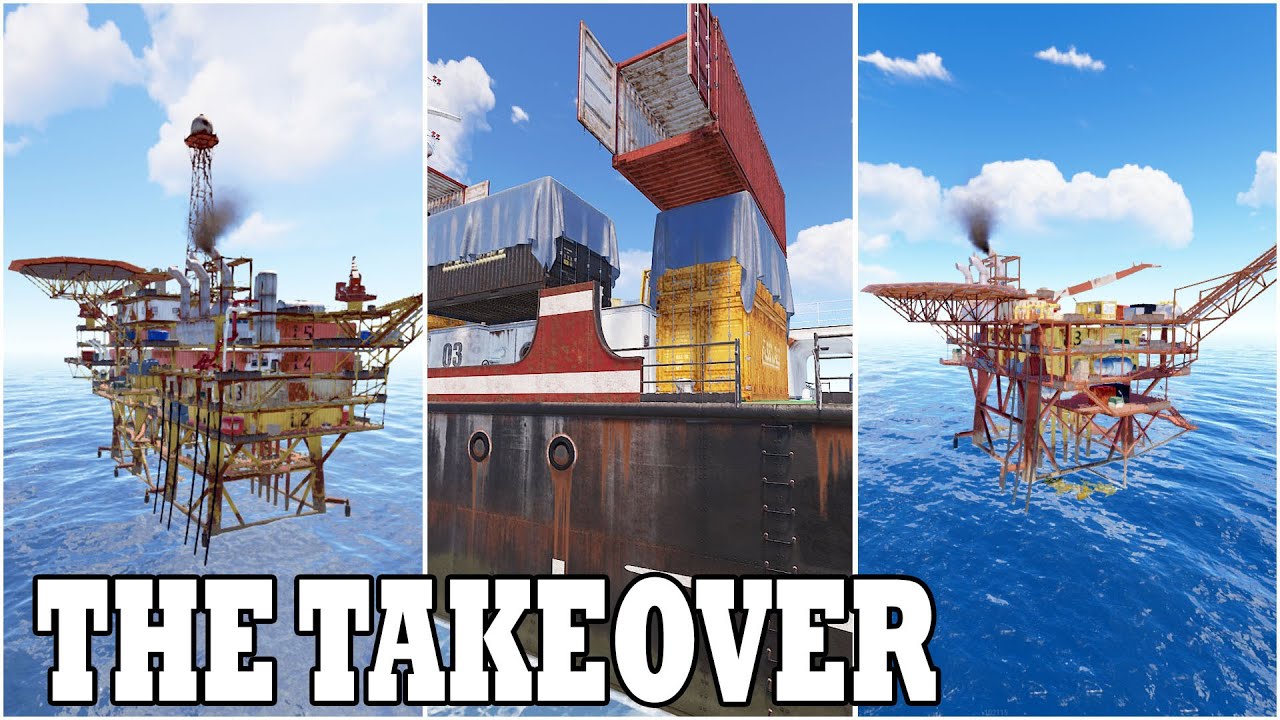 WE TOOK OVER CARGO AND OIL RIGS IN RUST - RUSTORIA SEA MAIN. #rust ...