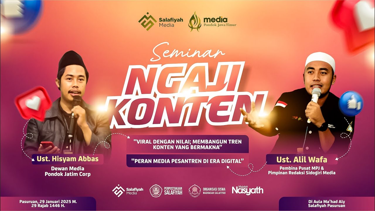 🔴 [LIVE] SEMINAR NGAJI KONTEN BERSAMA UST. HISYAM ABBAS & UST. ALIL ...