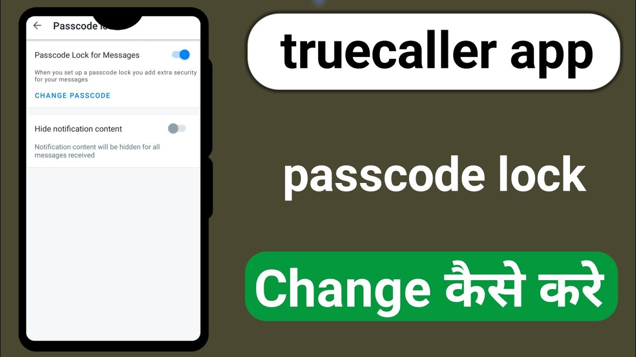 how to change truecaller passcode lock truecaller message passcode ...