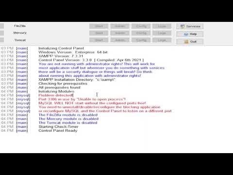 Port 3306 in use by "Unable to open process"! XAMP ERROR SOLUTION - YouTube