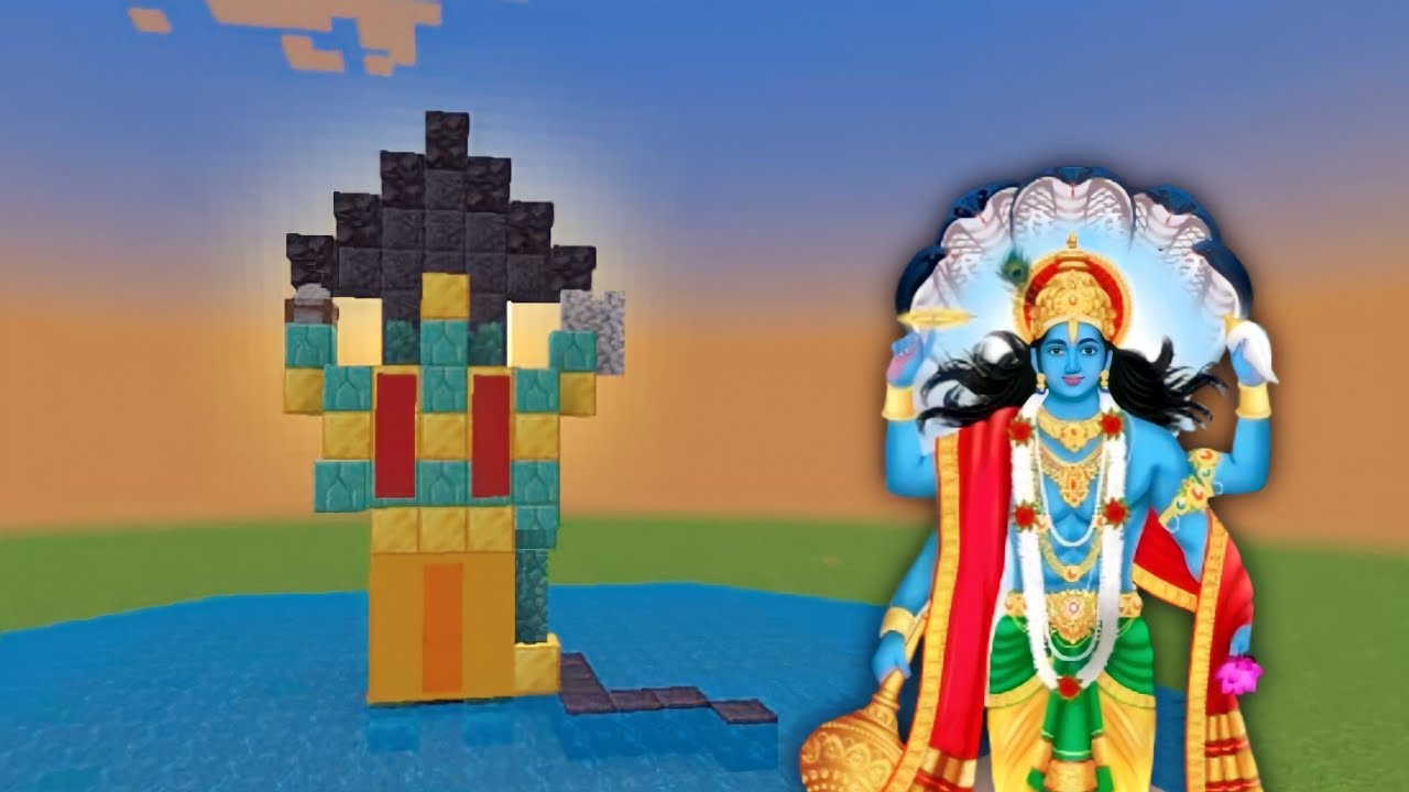How To Make Lord Vishnu - Narayan Idol In Minecraft - YouTube