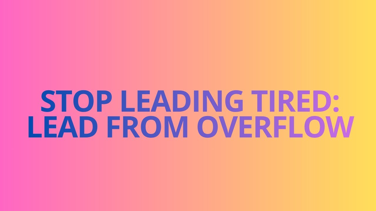 Stop Leading Tired Lead from Overflow - YouTube