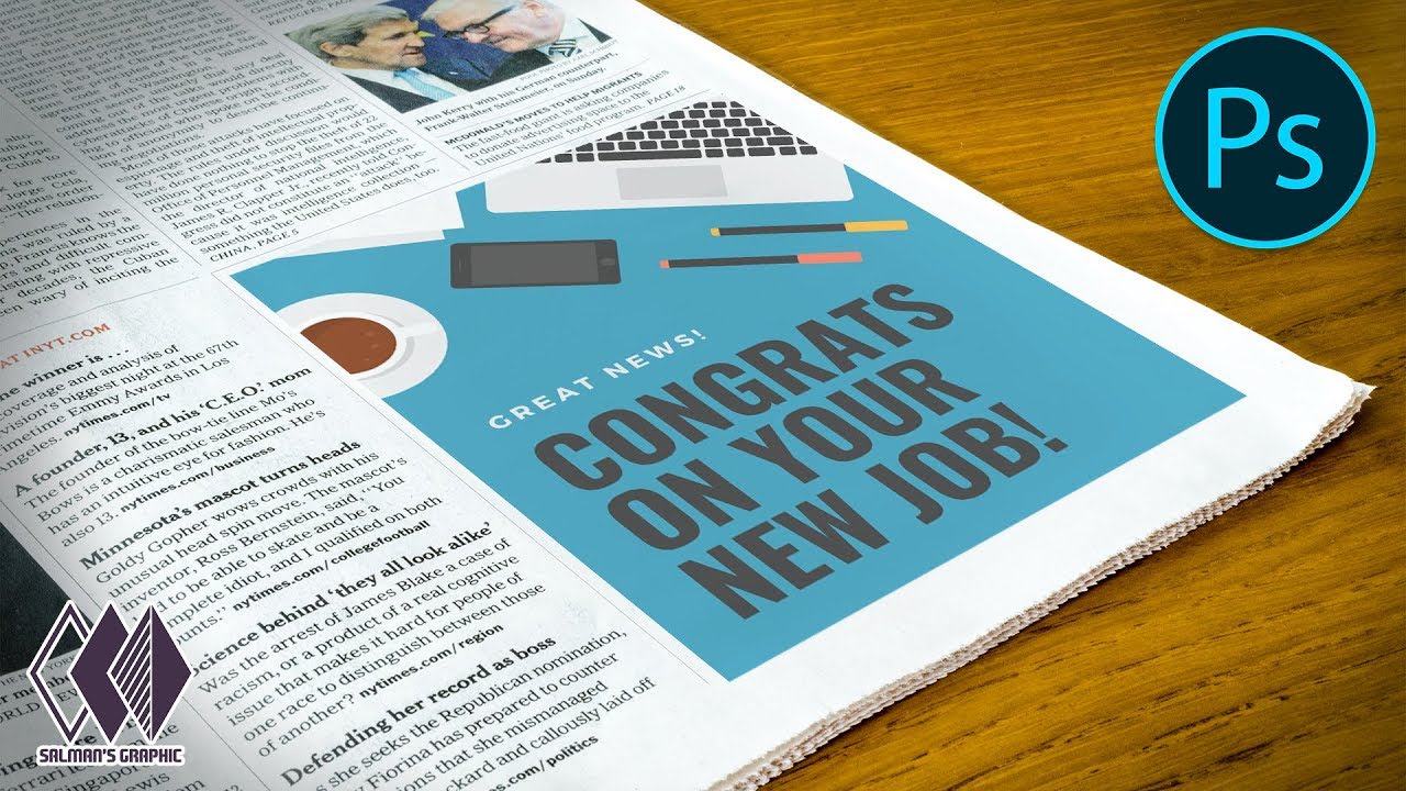 How To Make a Press Ad Mock Up In Adobe Photoshop | Salman's Graphic ...