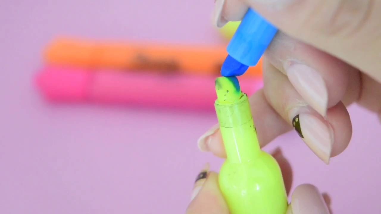 Diy Multicolored/Rainbow Highlighters - YouTube