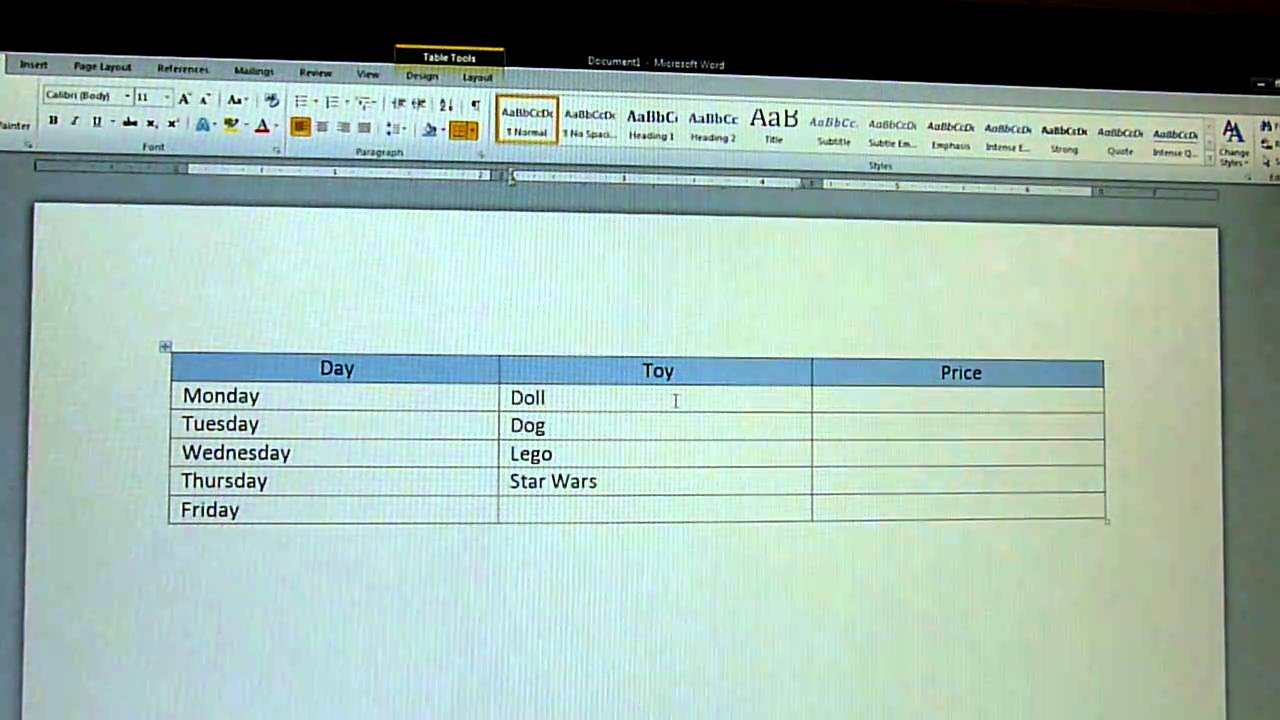 Decimal Tab in a Table - YouTube
