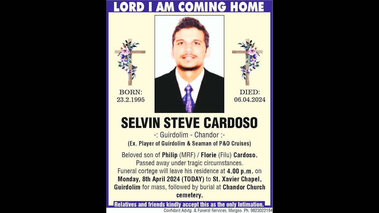 Selvin Steve Cardoso Funeral Video. Part 2 - YouTube
