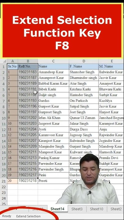 Use of Function Key F8 for extended selection in excel.#Shorts - YouTube