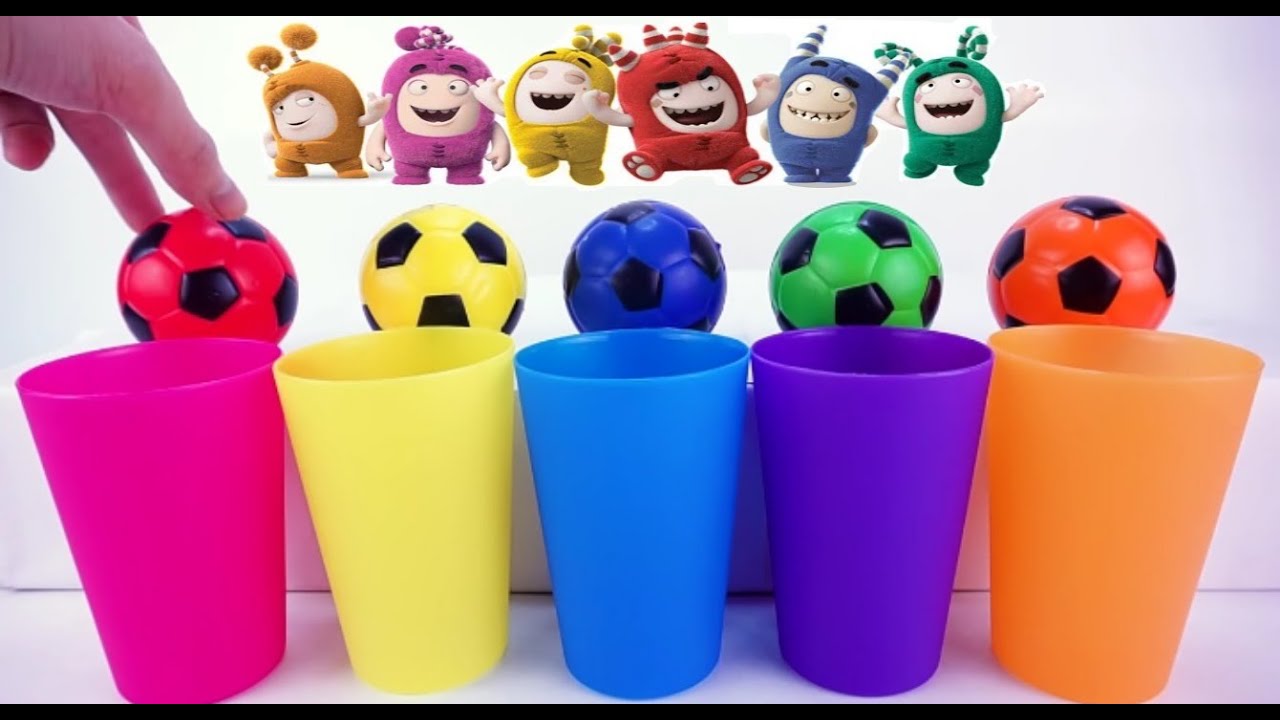 Oddbods ball toys,Learn Colours with Oddbods wrong heads magic succer ...