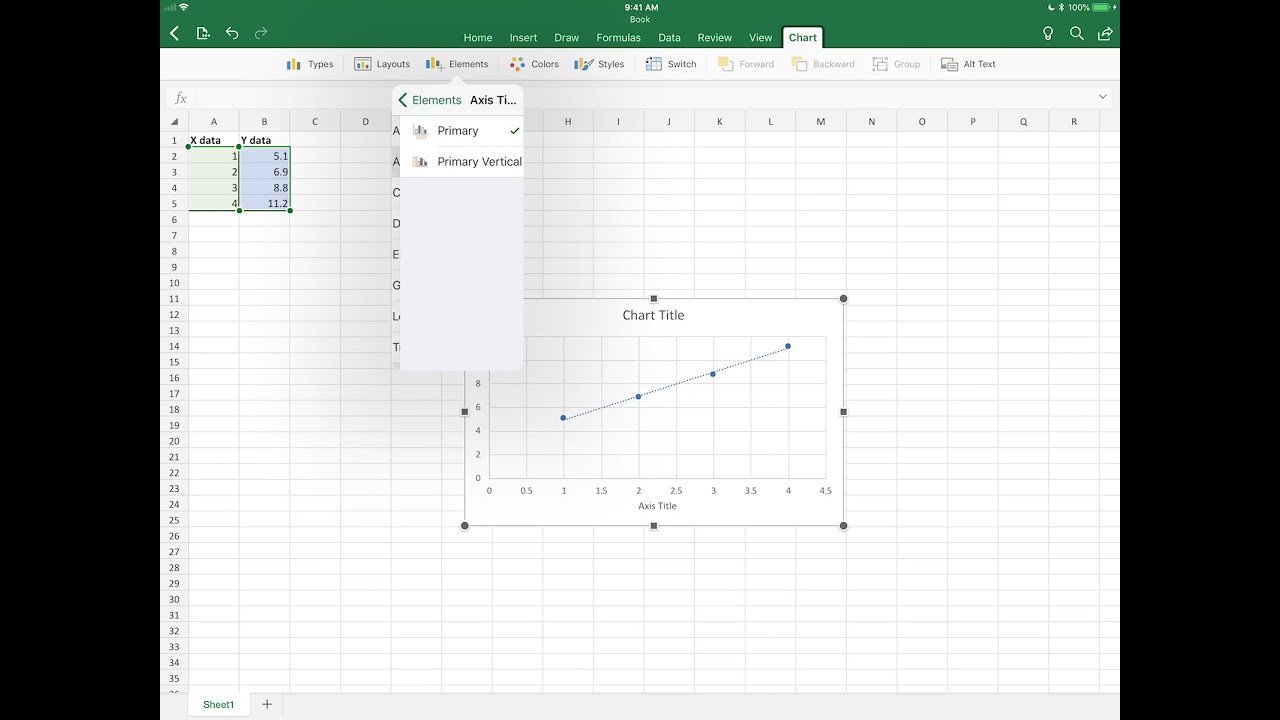 Making an linear graph with trendline in Excel iOS 3 - YouTube