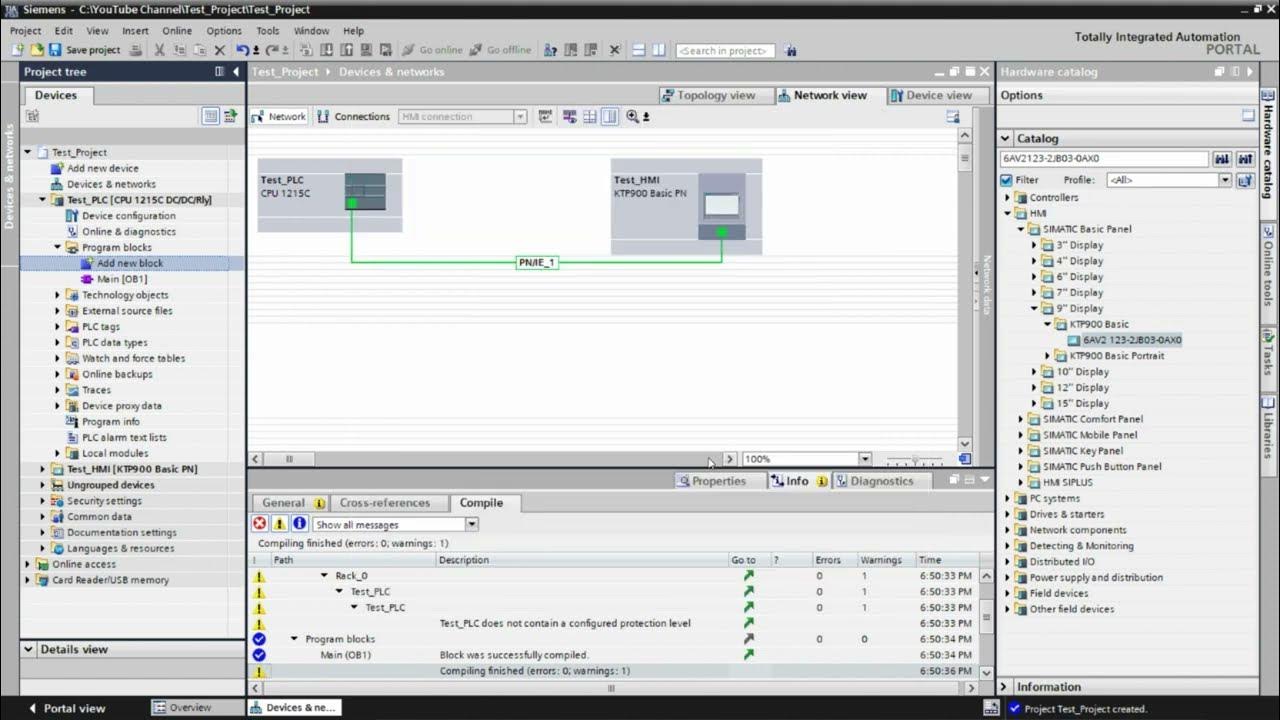 Siemens TIA Portal: How to Configure Hardware, Program Blocks, HMI Screen, and PLC-HMI ...