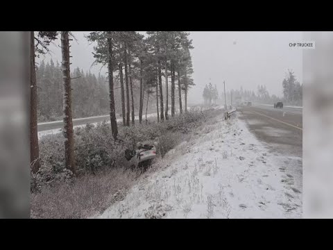 The first snow of the season hit Donner Summit