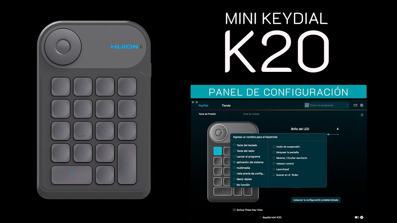 Mini Keydial K20 de Huion y una completa revisión a su panel de ...