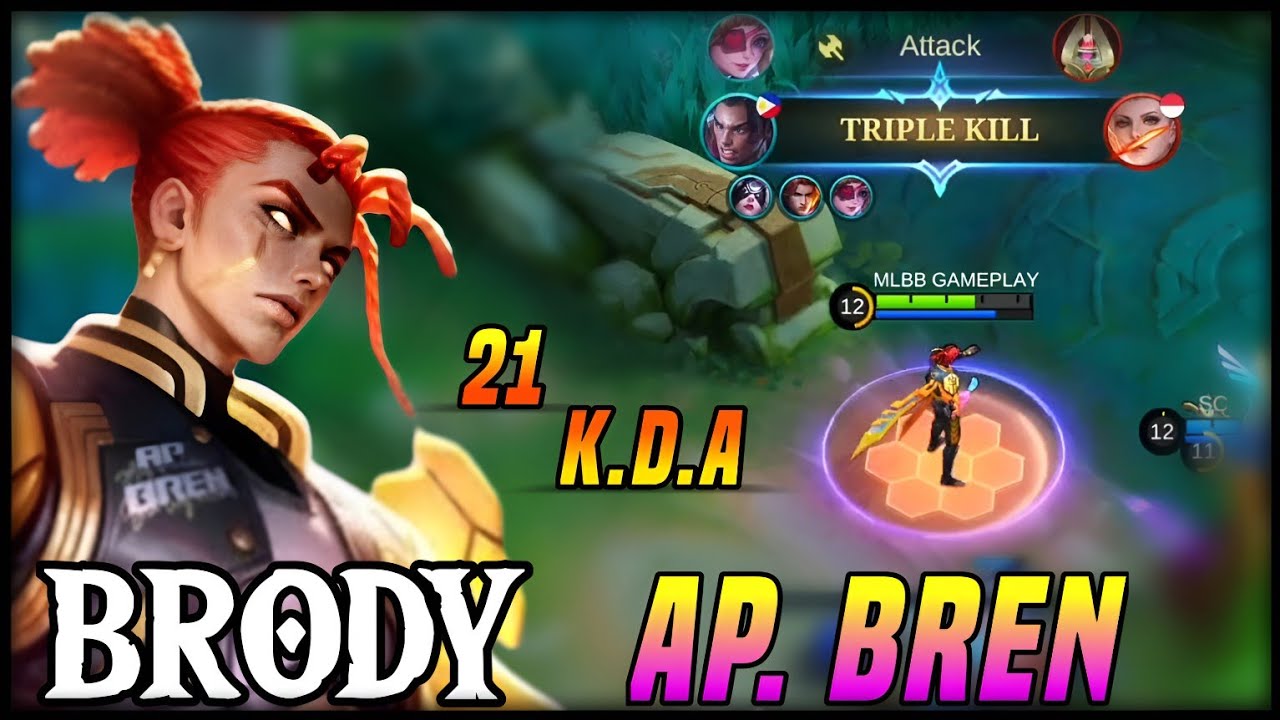 BRODY AP BREN GAMEPLAY | TOP GLOBAL BRODY BUILD 2024 ~ MLBB - YouTube