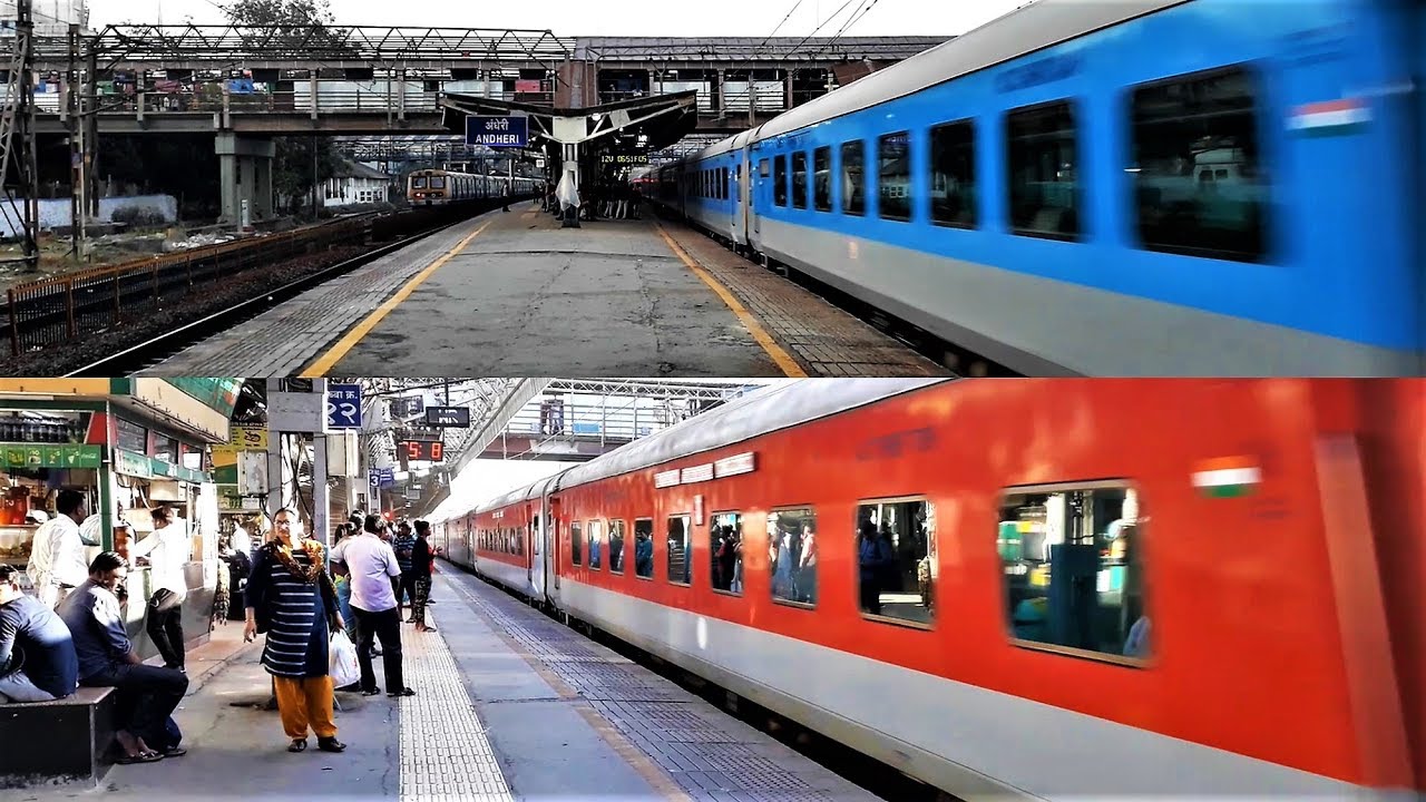 Colourful Indian Railways Holi - Blue Shatabdi and Red Rajdhani ...