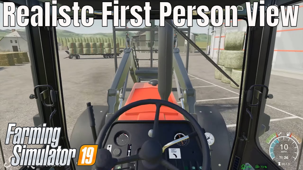 Loading Bales in FIRST PERSON view - Farming Simulator 19 - YouTube