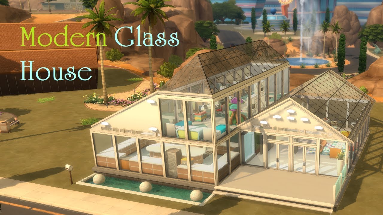 The Sims 4: Modern Glass House Build - YouTube