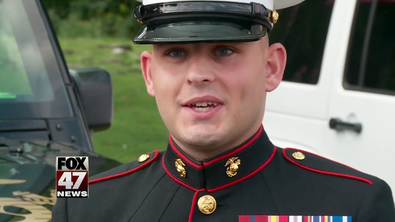 Ashes of Marine dog buried at Michigan War Dog Memorial - YouTube