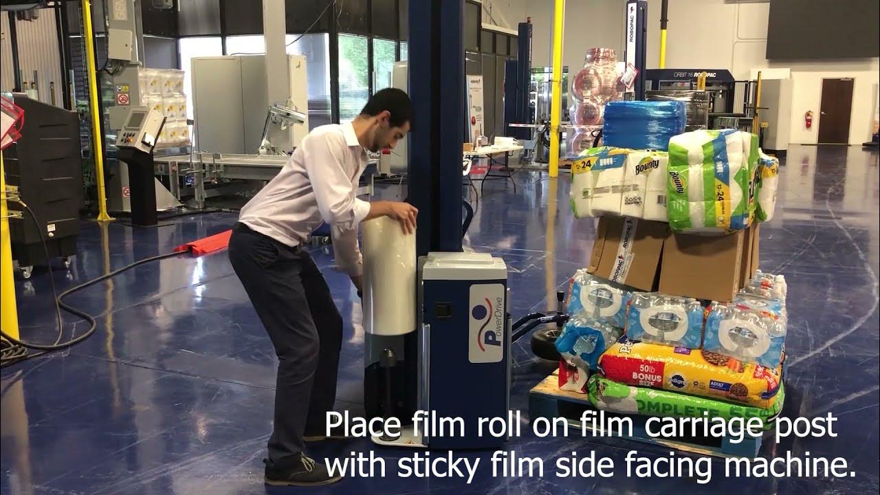 Robot S7 Portable Stretch Wrapper - PVS Film Carriage - YouTube