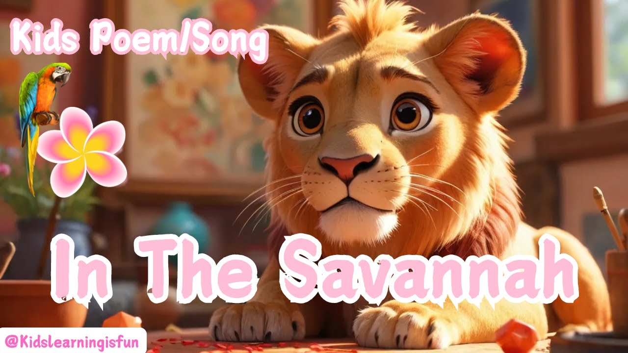 In the savannah l Rhymes l Poem l Childrens song l Lion song l kids ...