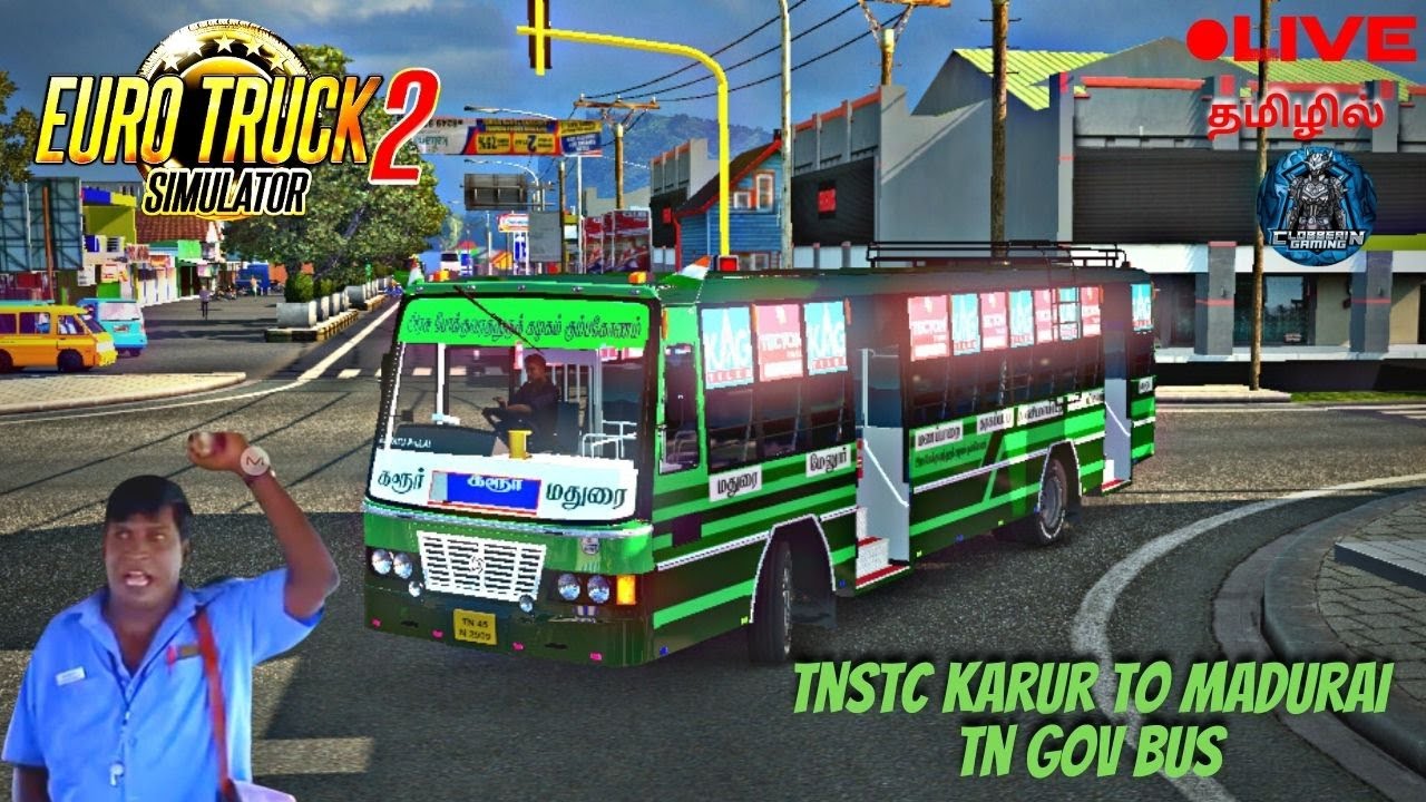 🔴Tnstc GOV BUS MOD | Karur to Madurai | uruttu bus Tn Gov BUS | ETS2 |# ...