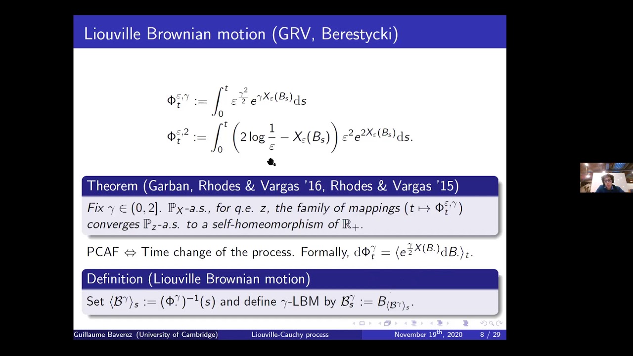 Guillaume Baverez: Liouville Cauchy Process (Nov. 19, 2020) - YouTube