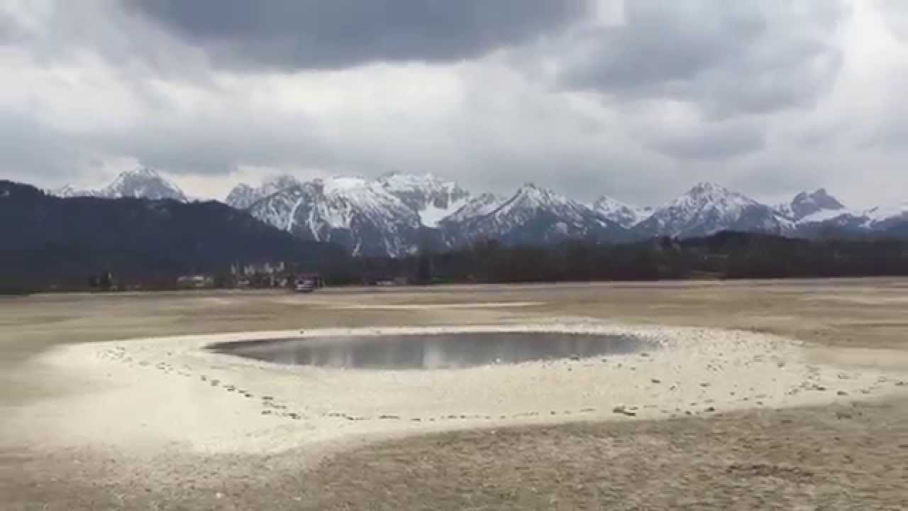 Forggensee (lake) without water.. (Germany-Füssen-Bayern) - YouTube