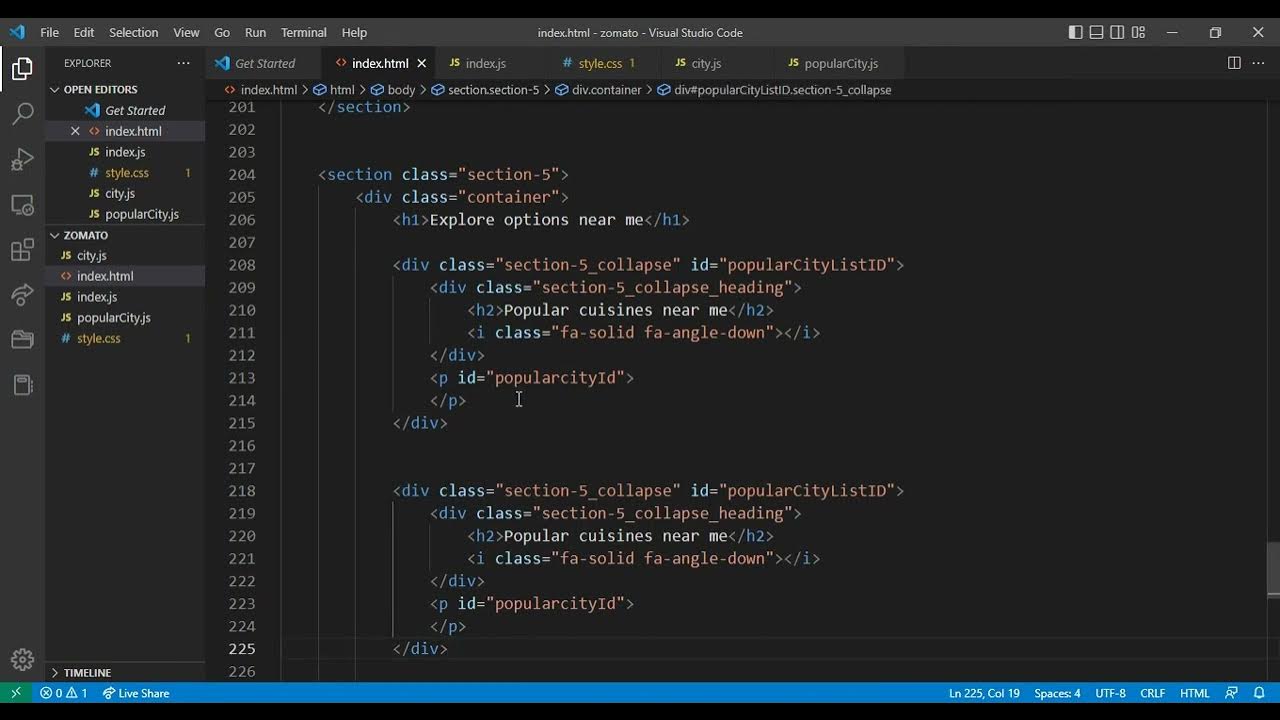 How To Clone A Zomato Website Using Html And Css Explore Section Youtube