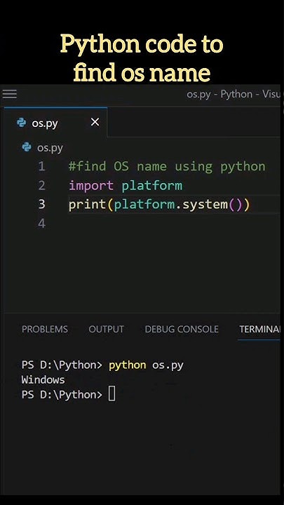 python program to find operating system name #python #shorts #short - YouTube